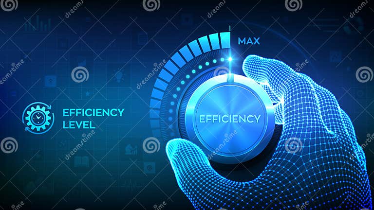 Efficiency Levels Knob Button. Increasing Efficiency Level Stock ...