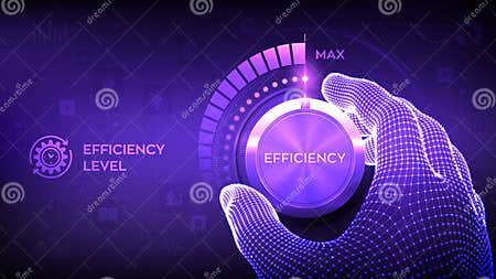 Efficiency Levels Knob Button. Increasing Efficiency Level Stock ...