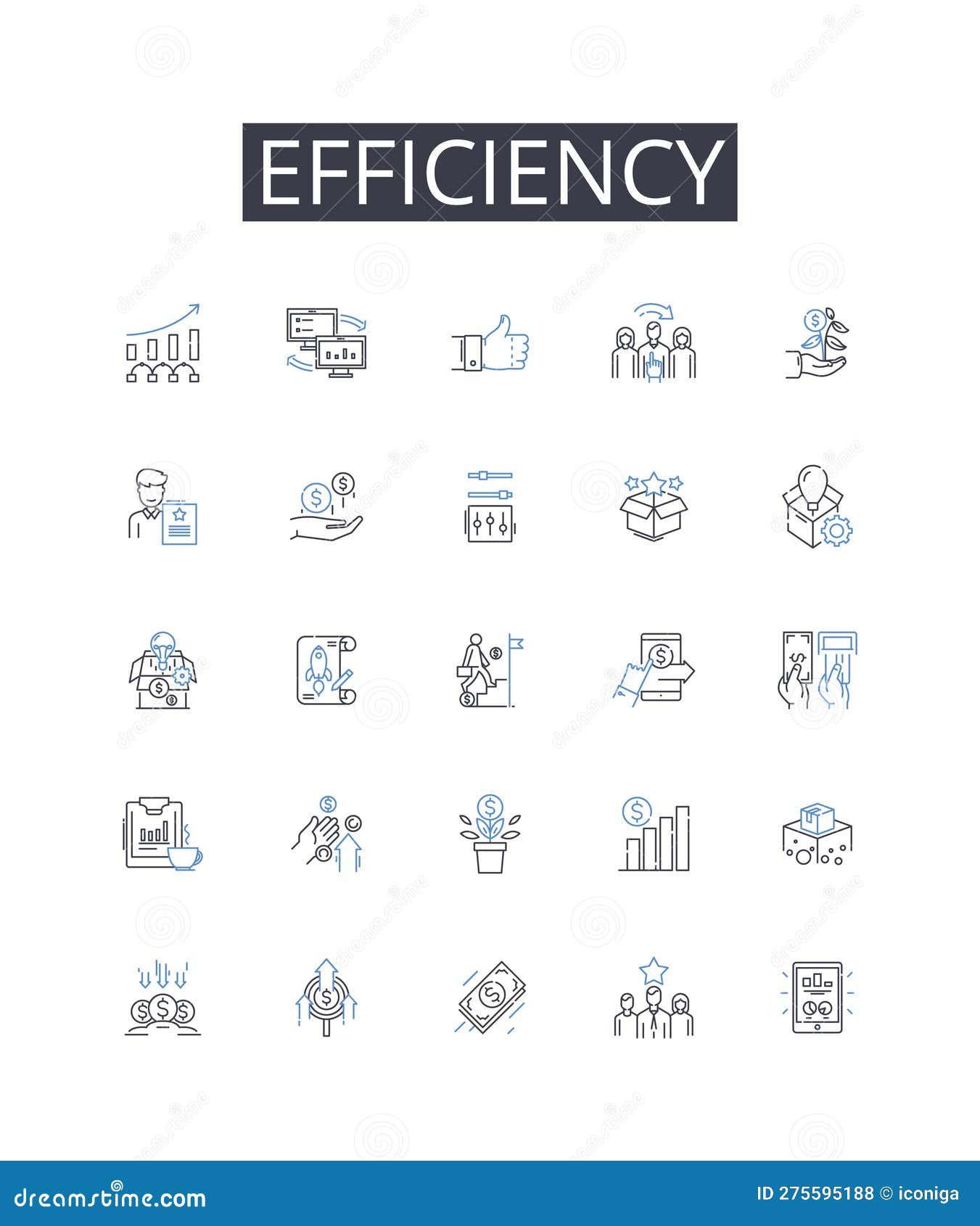 Efficiency Line Icons Collection. Harmony, Agreement, Consensus, Unity ...
