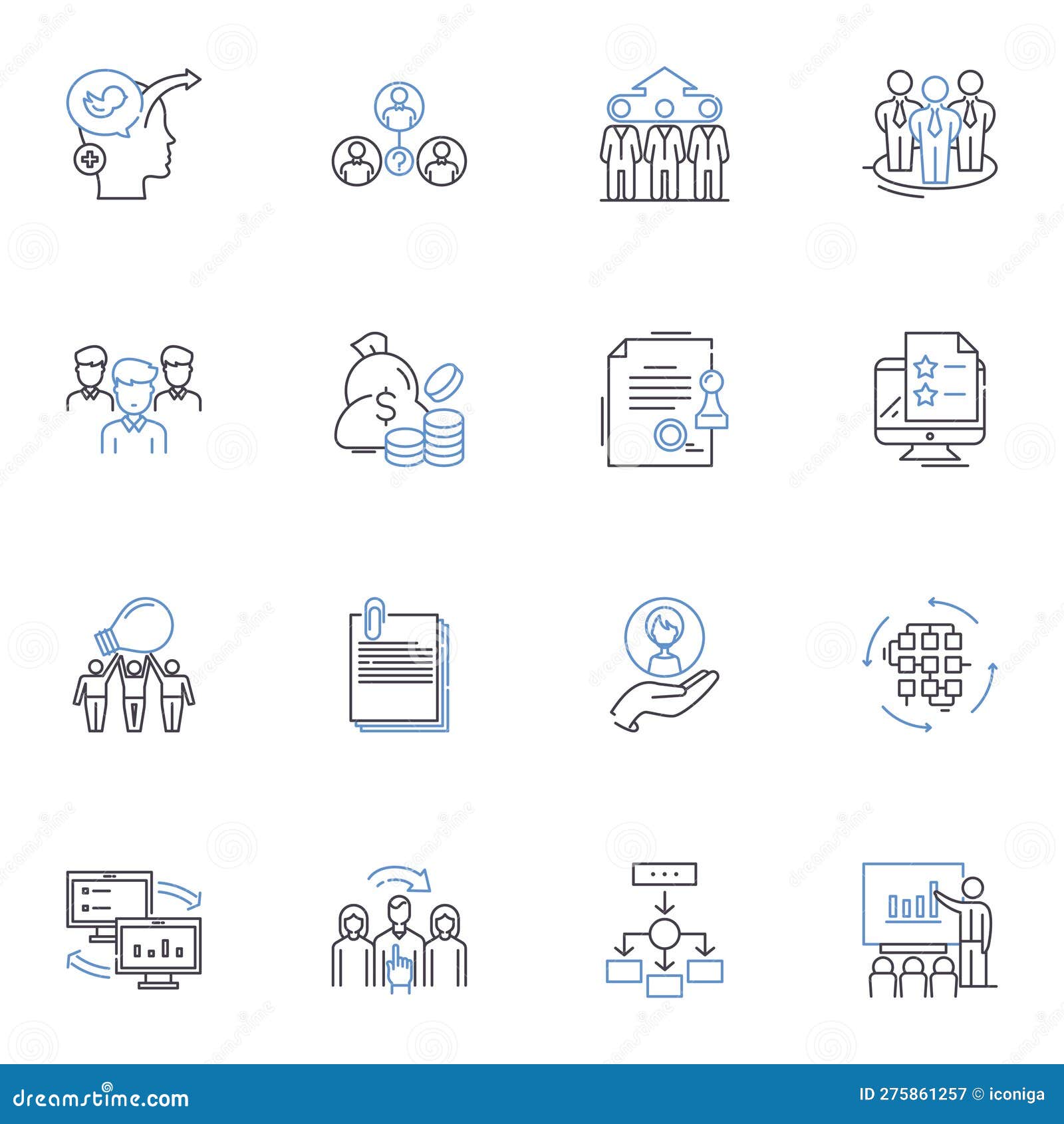 Efficiency Line Icons Collection. Productivity, Optimization ...