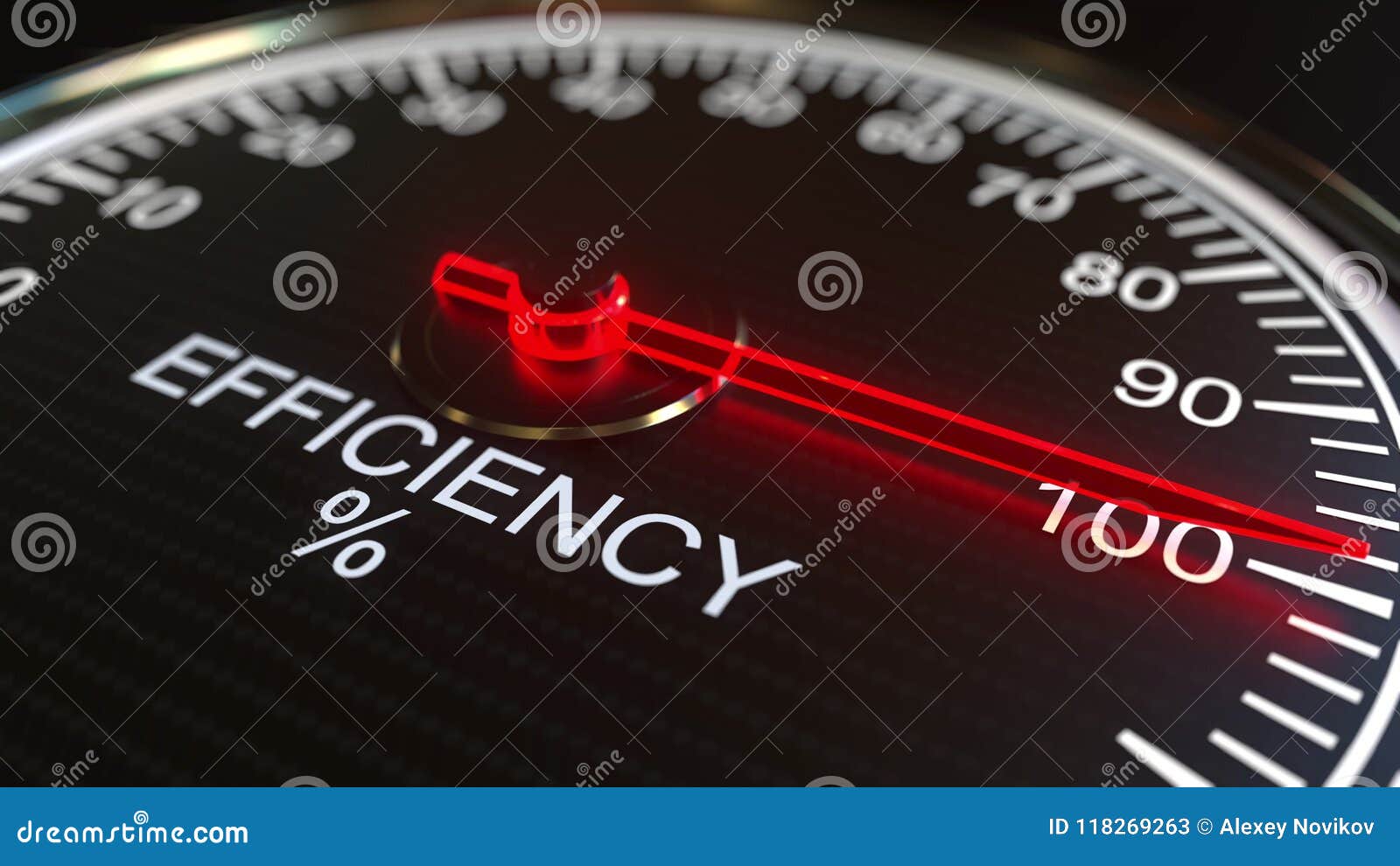 Efficiency Meter or Indicator. 3D Rendering Stock Illustration ...