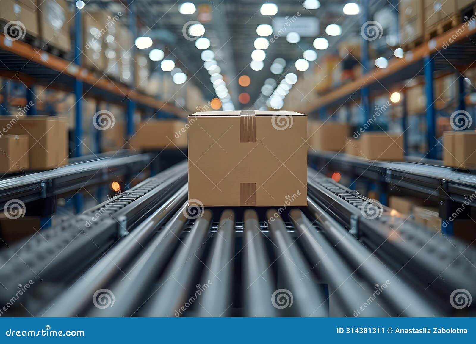 Efficiency in Motion: Automated Warehouse Conveyor Belt. Concept ... Efficiency in Motion: Automated Warehouse Conveyor Belt. Concept ...