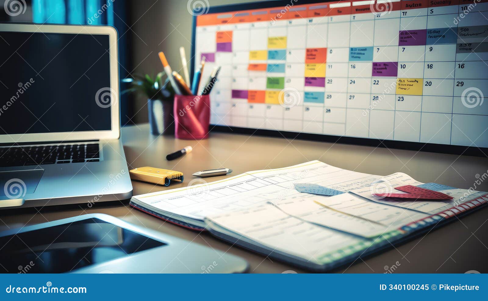 Efficiency office schedule stock illustration. Illustration of time ...