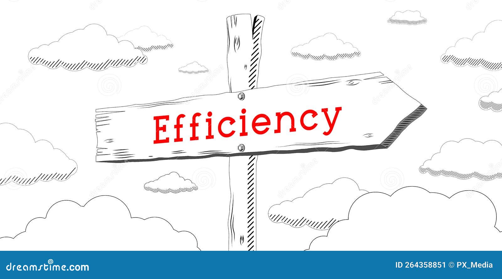 Efficiency - Outline Signpost With One Arrow Royalty-Free Stock Photo ...
