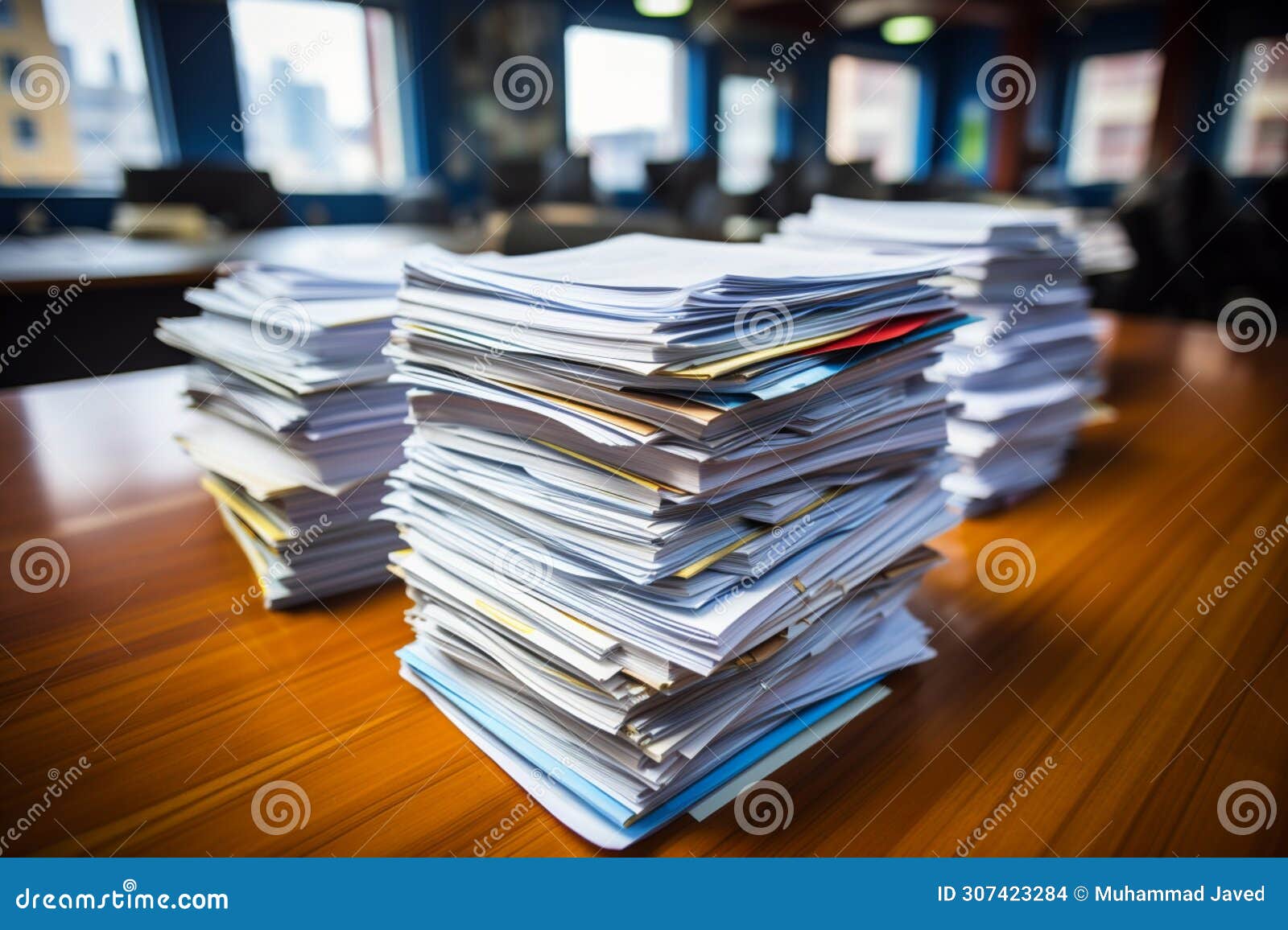 Efficiency in Paperwork a Neatly Stacked Collection of Printed ...