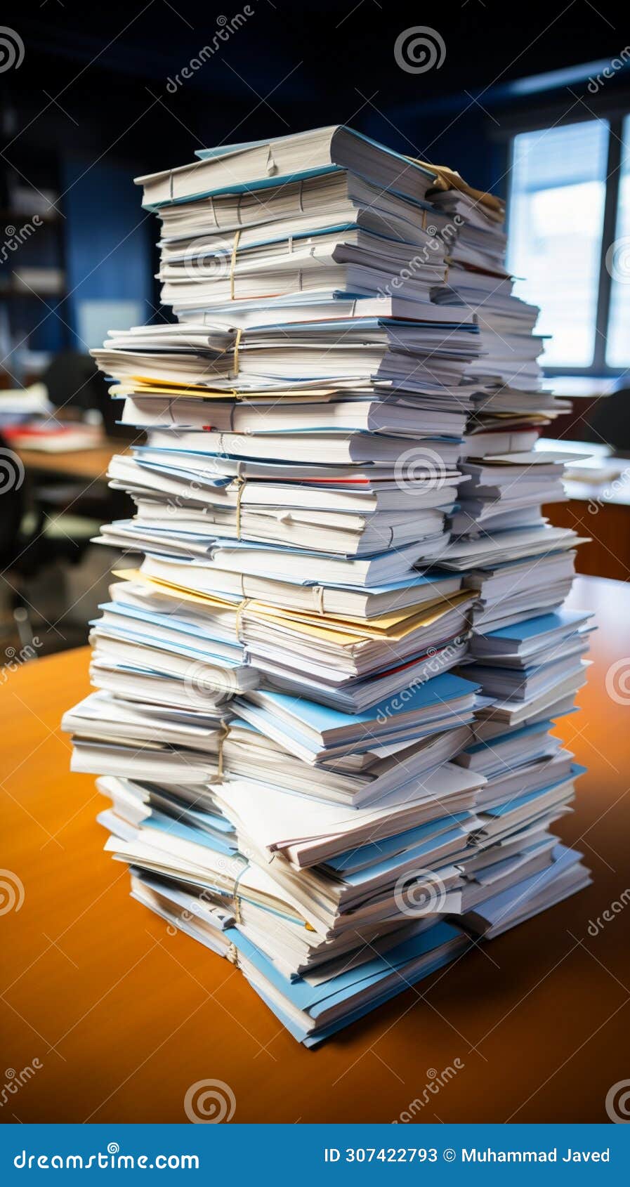 Efficiency in Paperwork a Neatly Stacked Collection of Printed ...