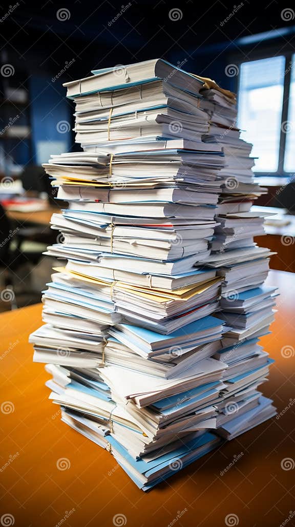 Efficiency in Paperwork a Neatly Stacked Collection of Printed ...