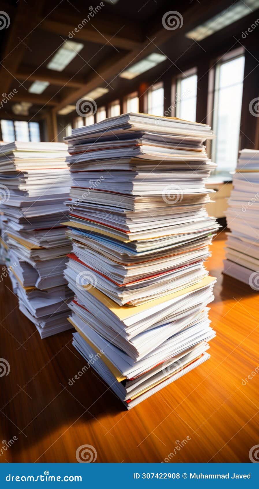 Efficiency in Paperwork a Neatly Stacked Collection of Printed ...