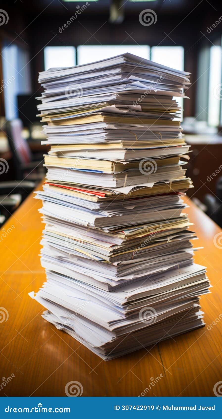 Efficiency in Paperwork a Neatly Stacked Collection of Printed ...