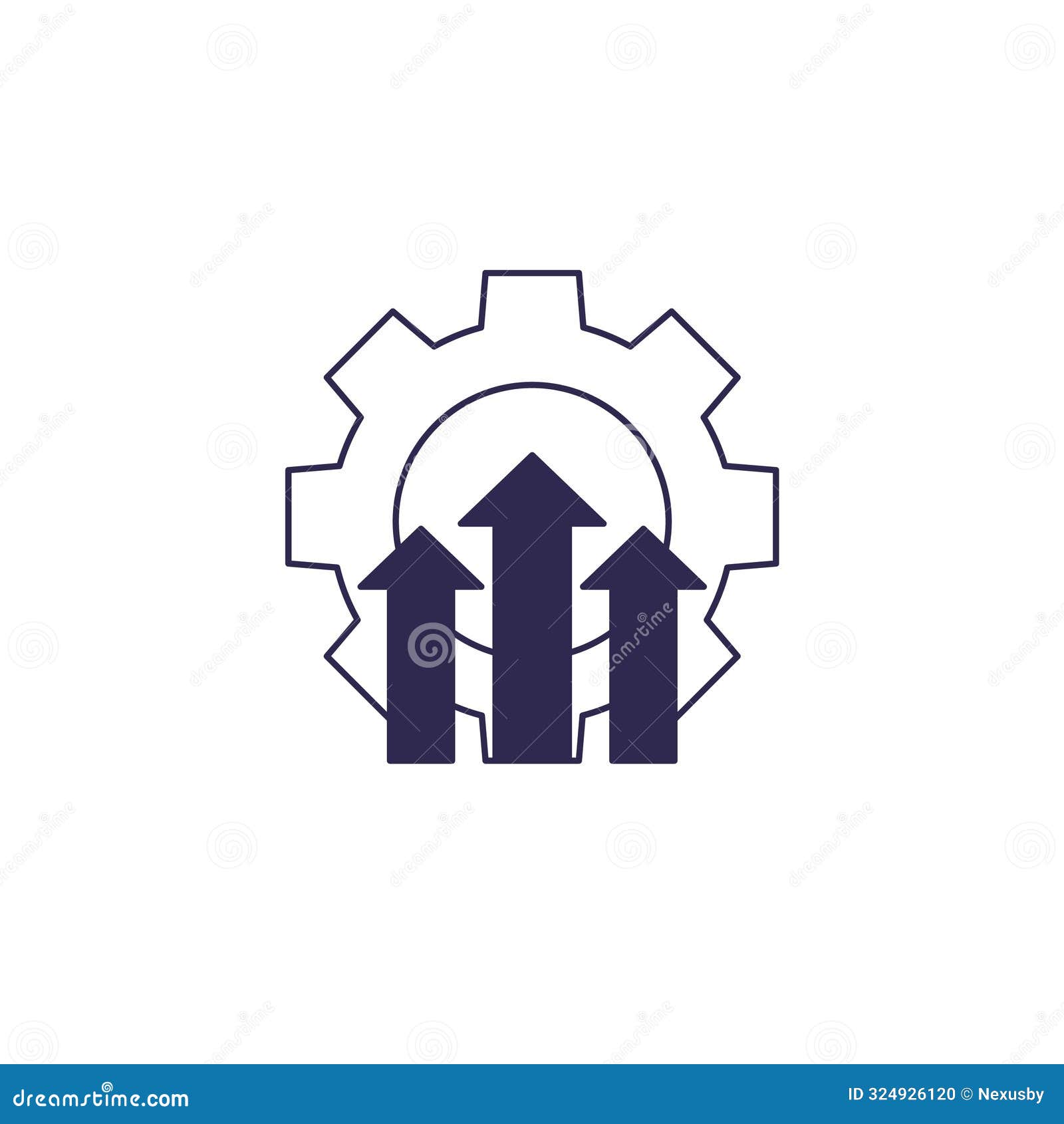 Efficiency and Production Growth Icon on White Stock Illustration ...