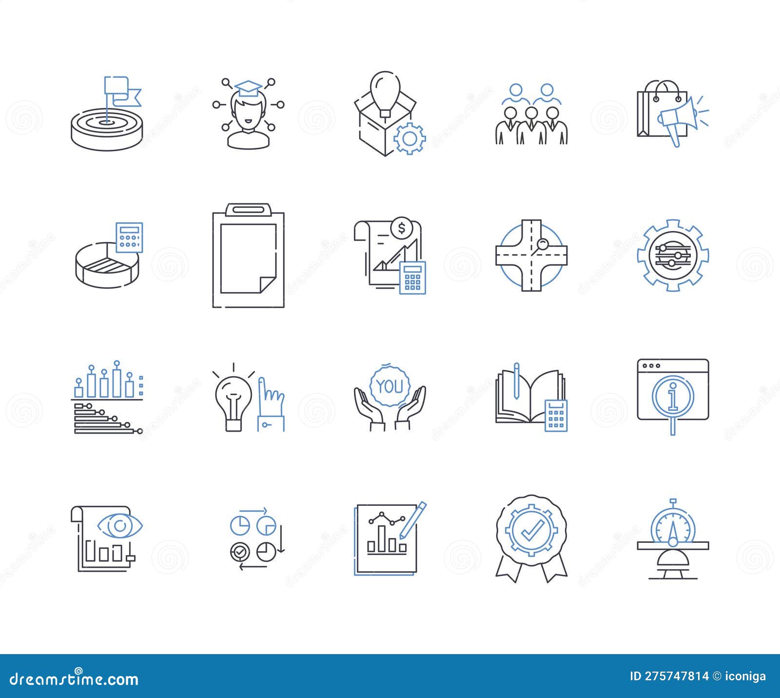 Efficiency and Productivity Line Icons Collection. Streamline, Focus ...