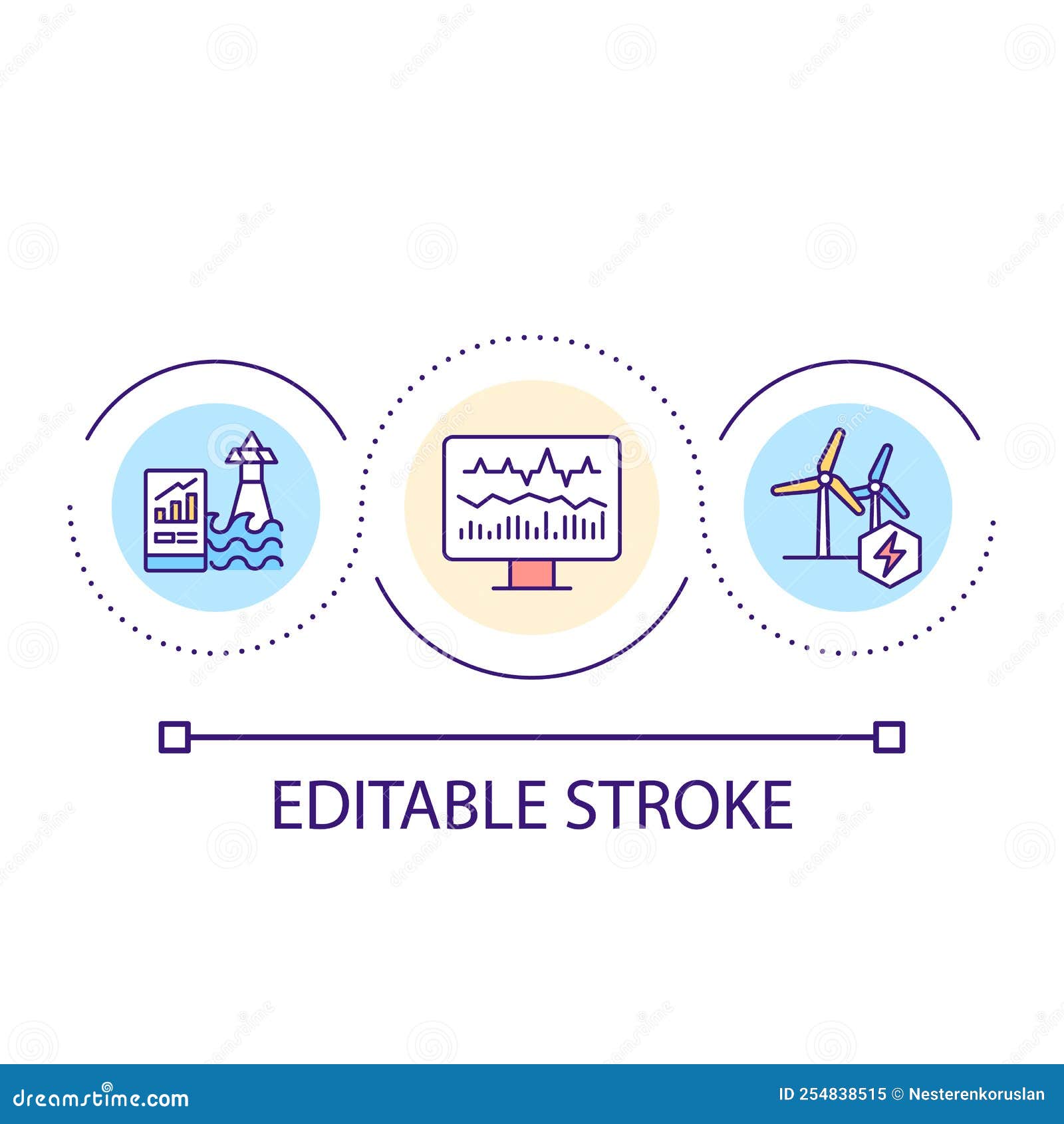 Efficiency of Renewable Energy Sources Loop Concept Icon Stock Vector ...