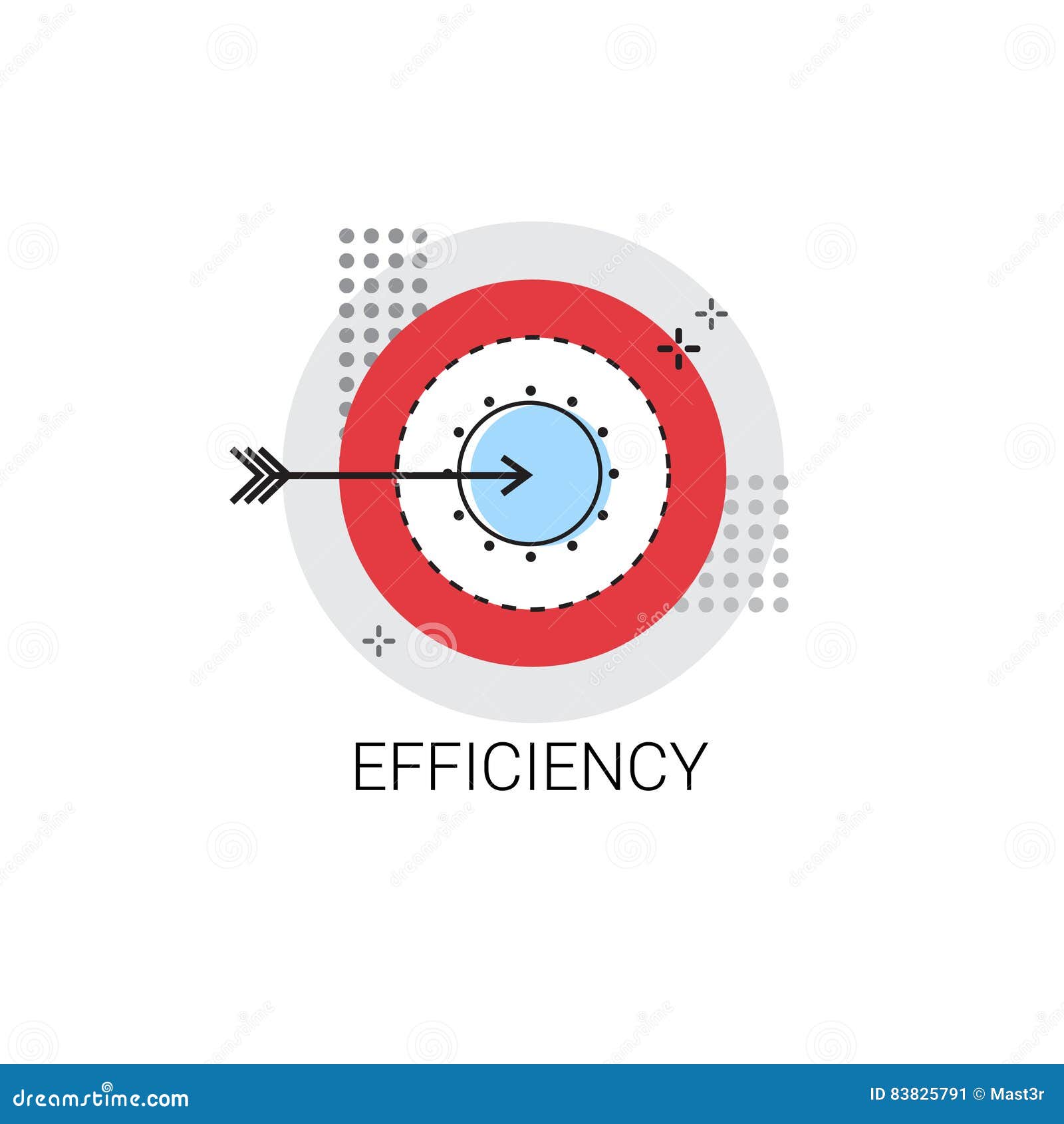 Efficiency Target Arrow Get Aim Business Concept Icon Vector ...