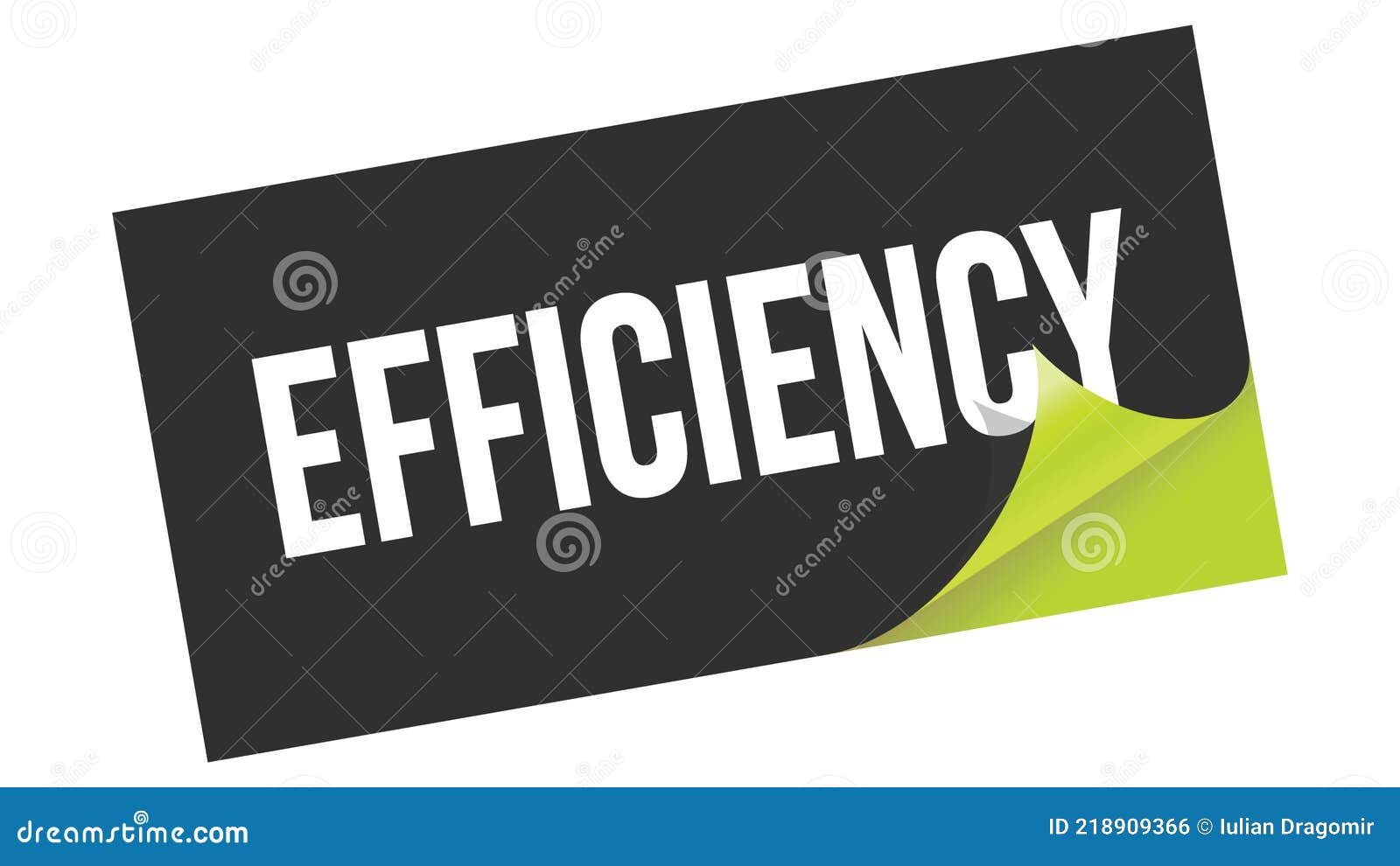 EFFICIENCY Text on Black Green Sticker Stamp Stock Illustration ...