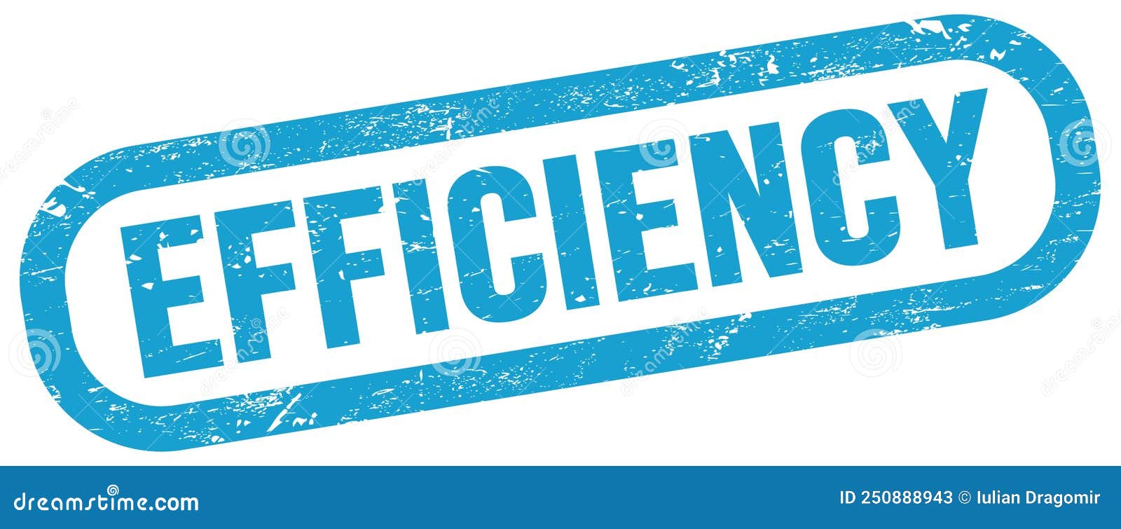 EFFICIENCY, Text Written on Blue Stamp Sign Stock Image - Image of ...