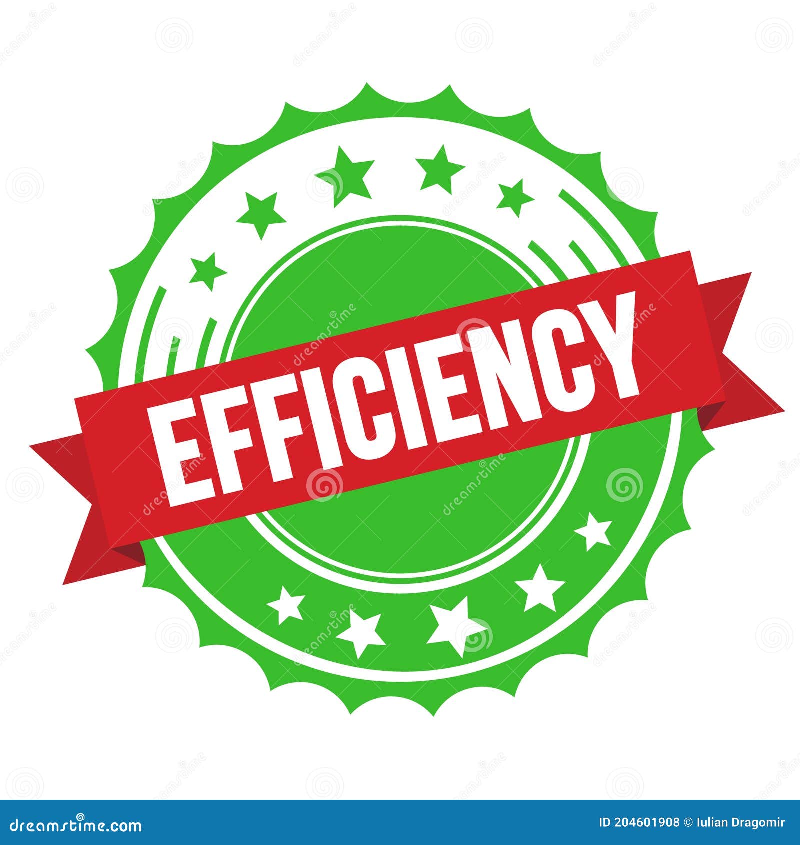 EFFICIENCY Text on Red Green Ribbon Stamp Stock Illustration ...