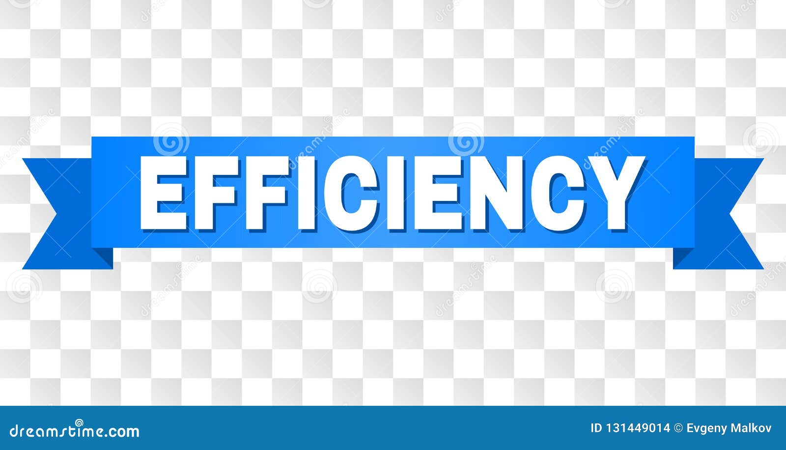 Blue Ribbon with EFFICIENCY Text Stock Vector - Illustration of word ...