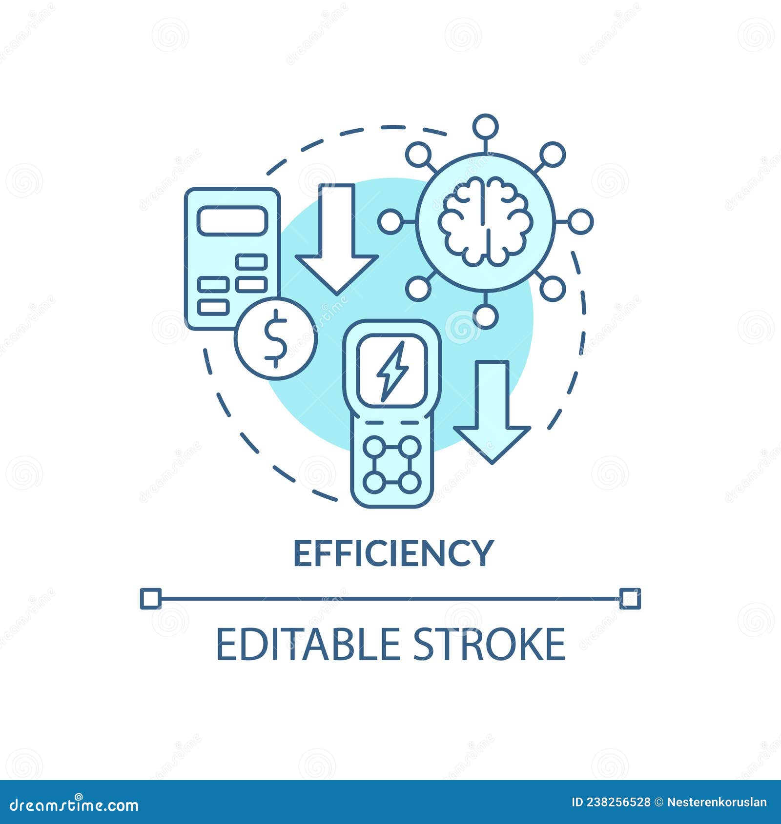 Efficiency Turquoise Concept Icon Stock Vector - Illustration of lined ...