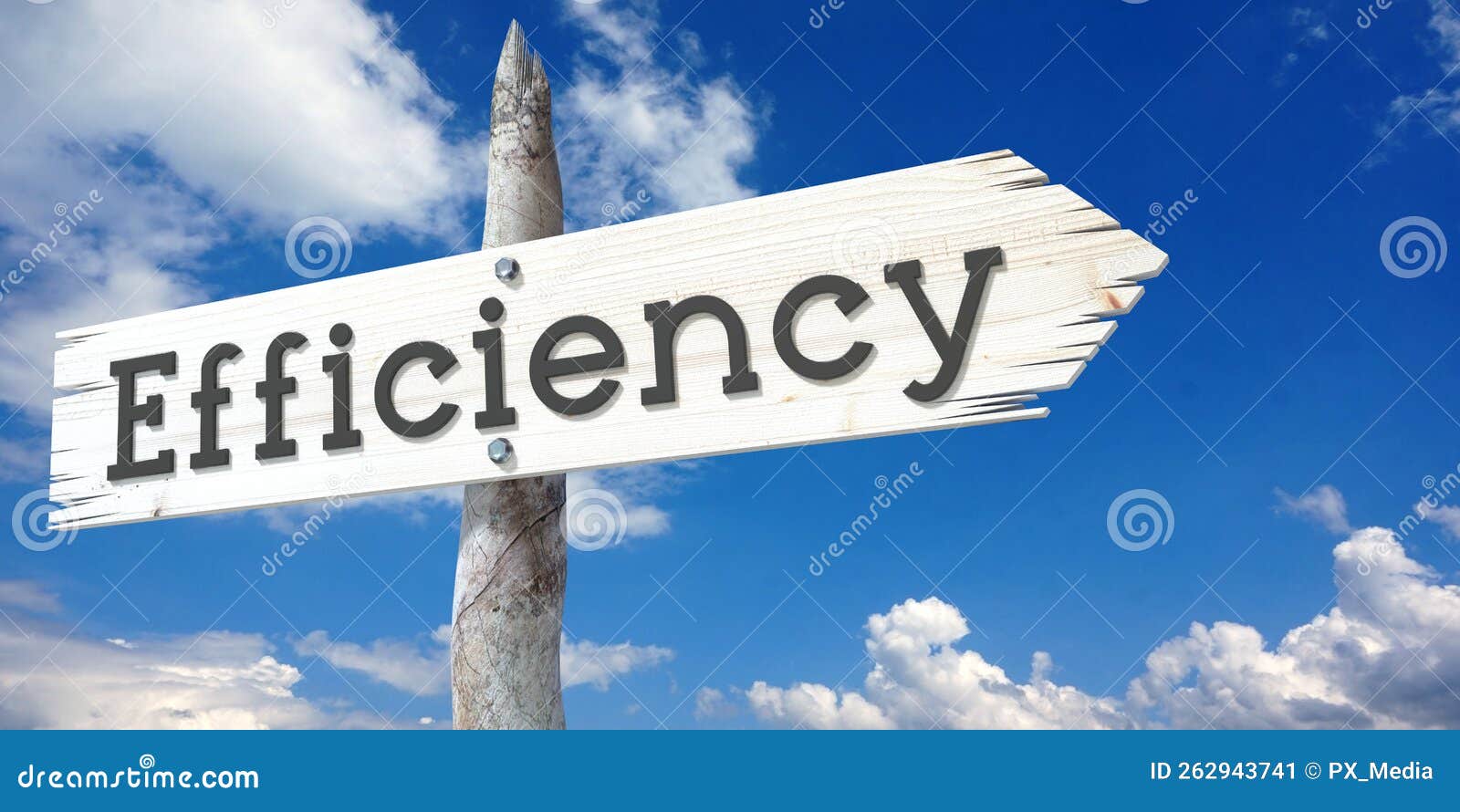 Efficiency - Wooden Signpost with One Arrow Stock Illustration ...