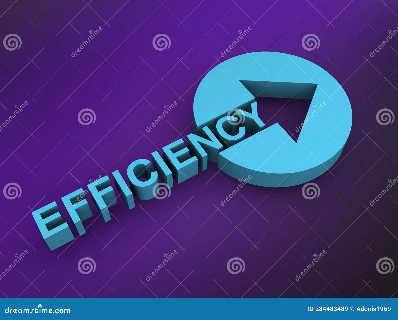 Efficiency word on purple stock illustration. Illustration of ...