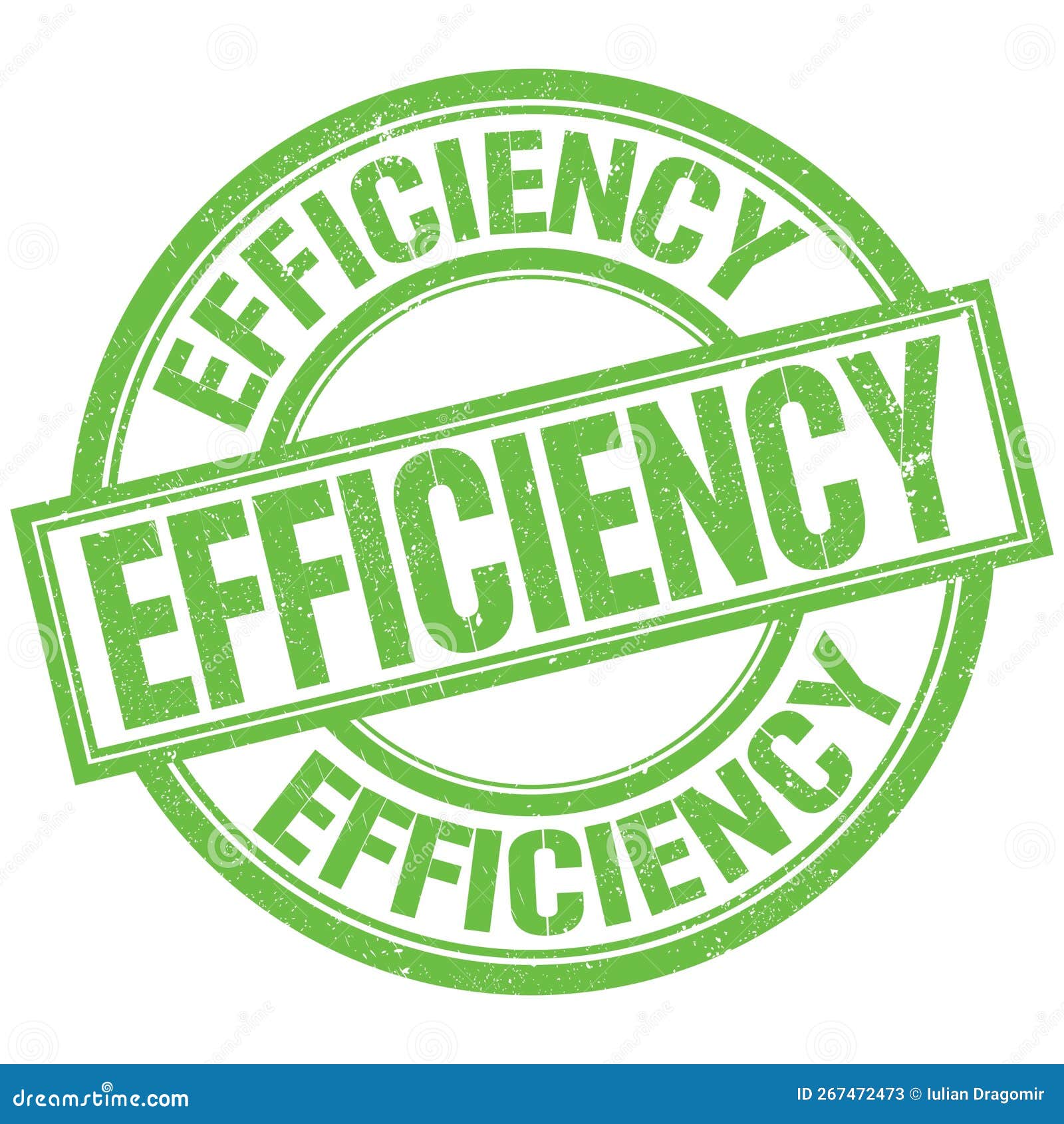 EFFICIENCY Written Word on Green Stamp Sign Stock Illustration ...