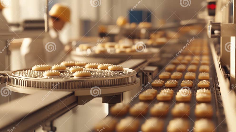 Efficient Ai-driven Food Production Line Creating Cookies in a Modern ...