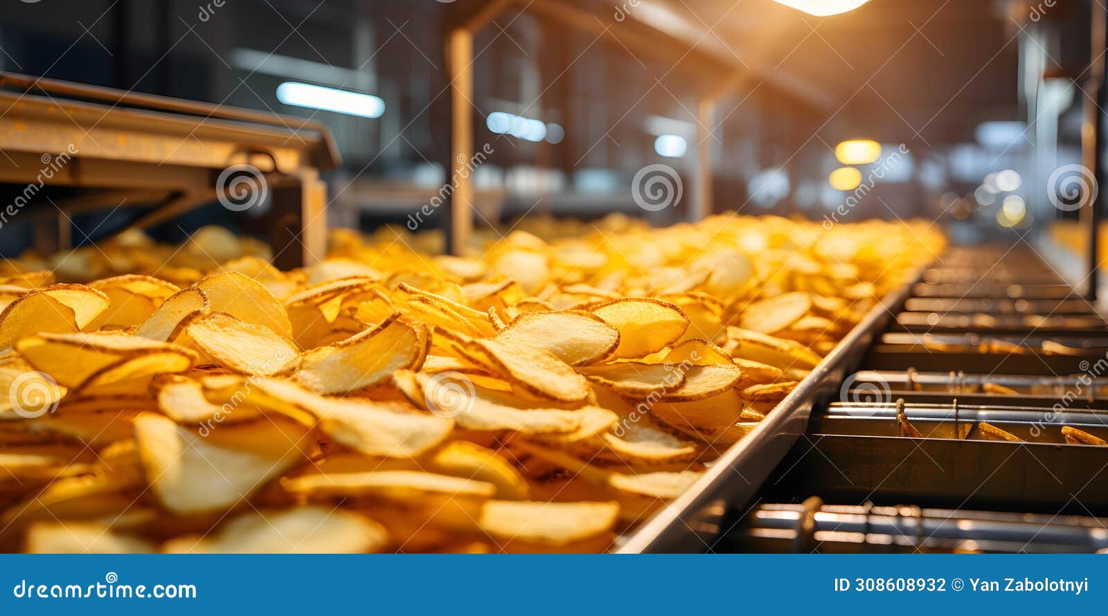 Efficient Assembly Line Packaging Of Potato Chips For Snack ...