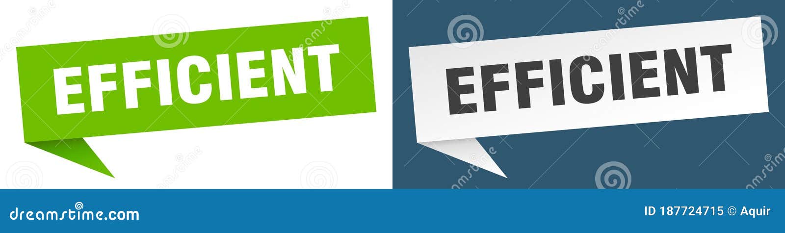 Efficient Banner. Efficient Speech Bubble Label Set Stock Vector ...