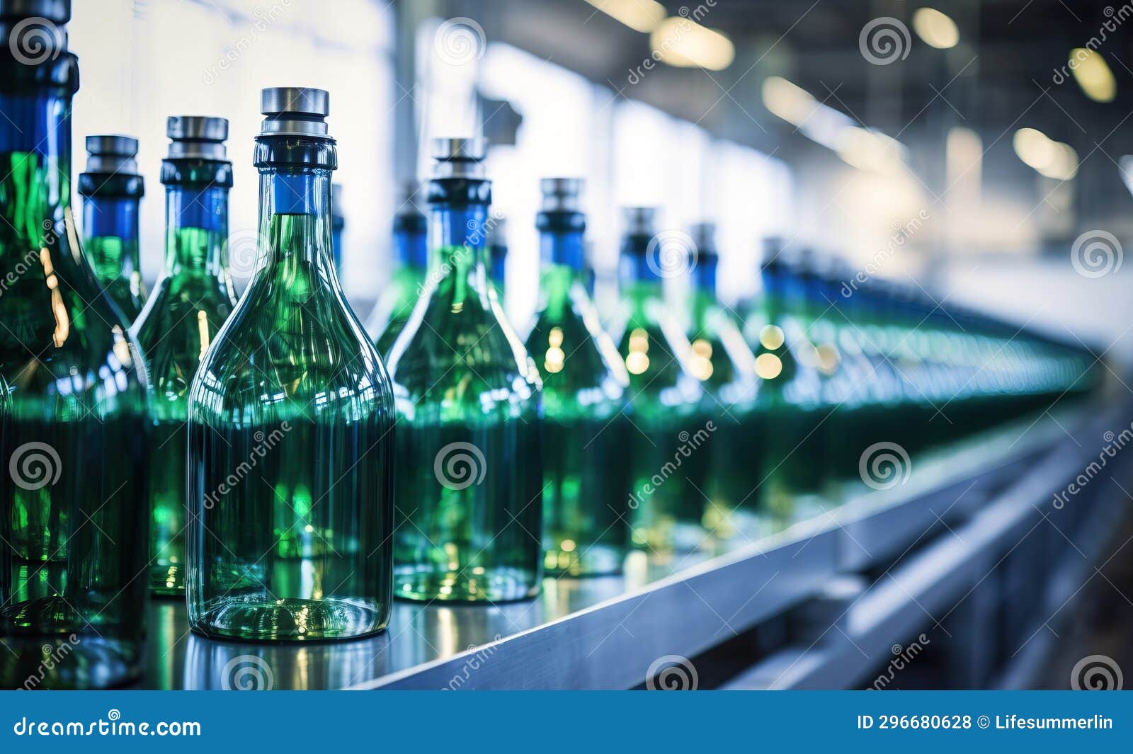 Efficient Beverage Bottling Production Line Stock Illustration ...