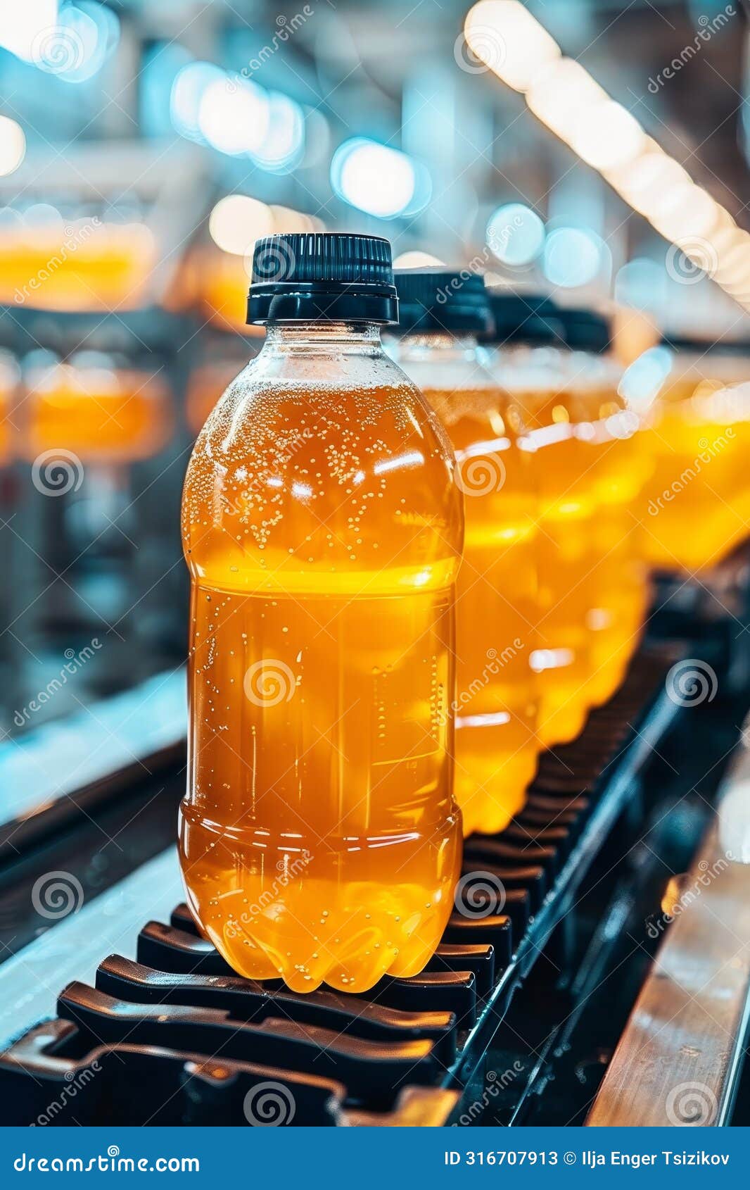 Efficient Bottled Juice Manufacturing Line in a Typical Factory ...