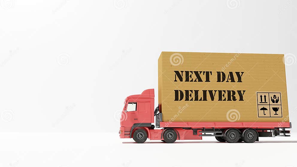 Efficient Cargo Delivery on White Background Stock Photo - Image of ...