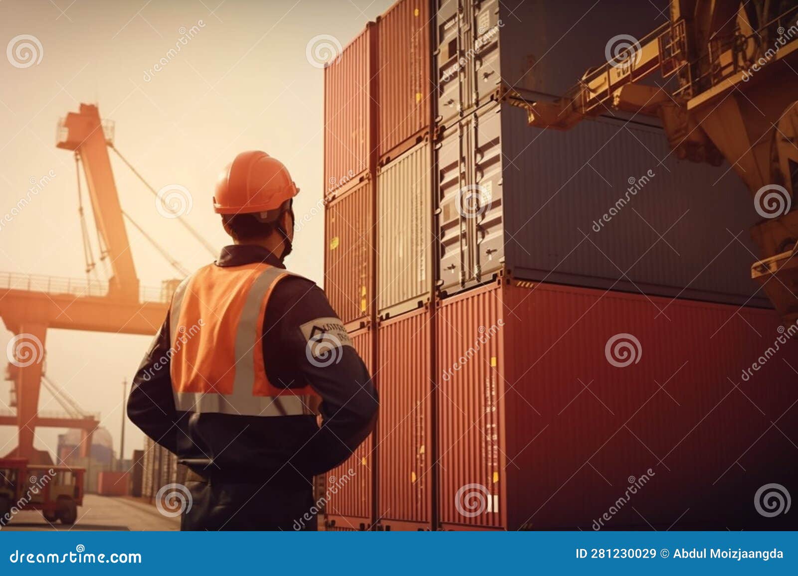 Efficient Cargo Handling At Port Container Terminal Industrial Operations Sunny Day Aerial View ...