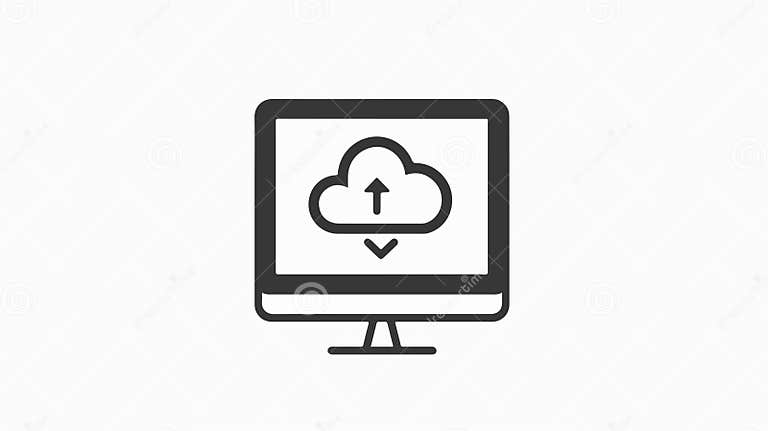Efficient Cloud Sync on Computer: Streamline Data Synchronization Outline Stock Vector ...