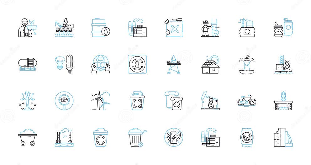 Efficient Control Linear Icons Set. Streamlined, Agile, Optimized ...