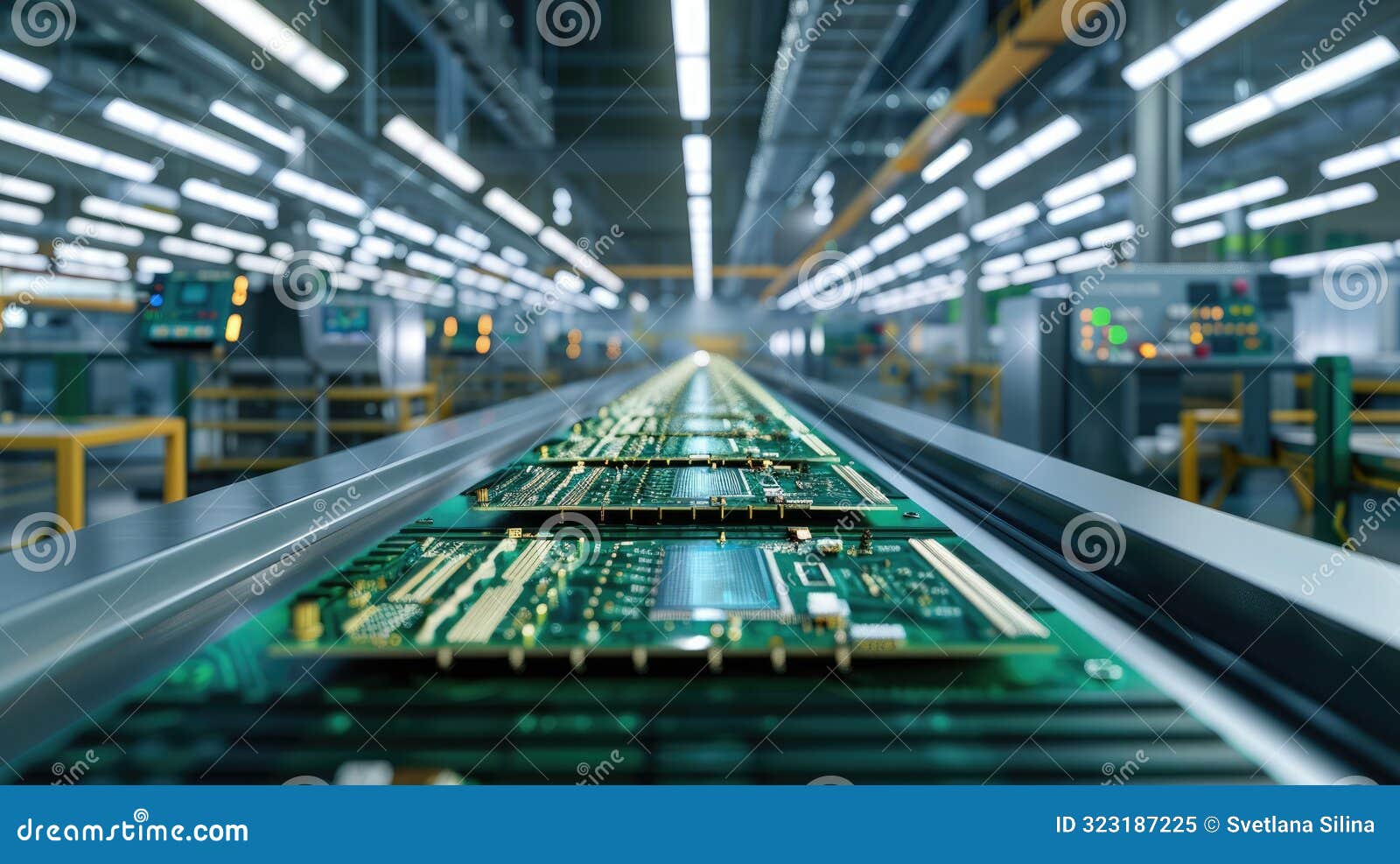 Efficient Conveyor Belts Carrying Completed PCBs in a High-tech ...