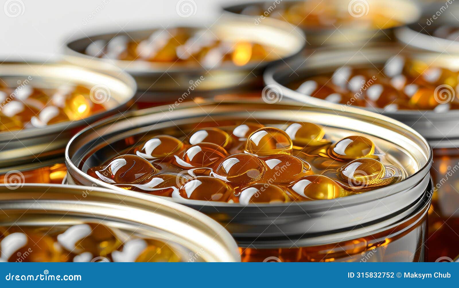 Efficient Conveyor In Seafood Plant Moves Processed Fish Cans In ...