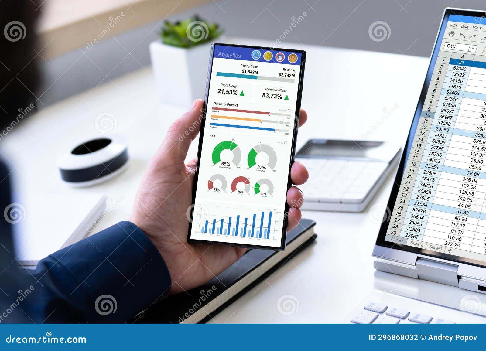 Efficient Data Analyst Leveraging Laptop Screen Stock Photo - Image of ...