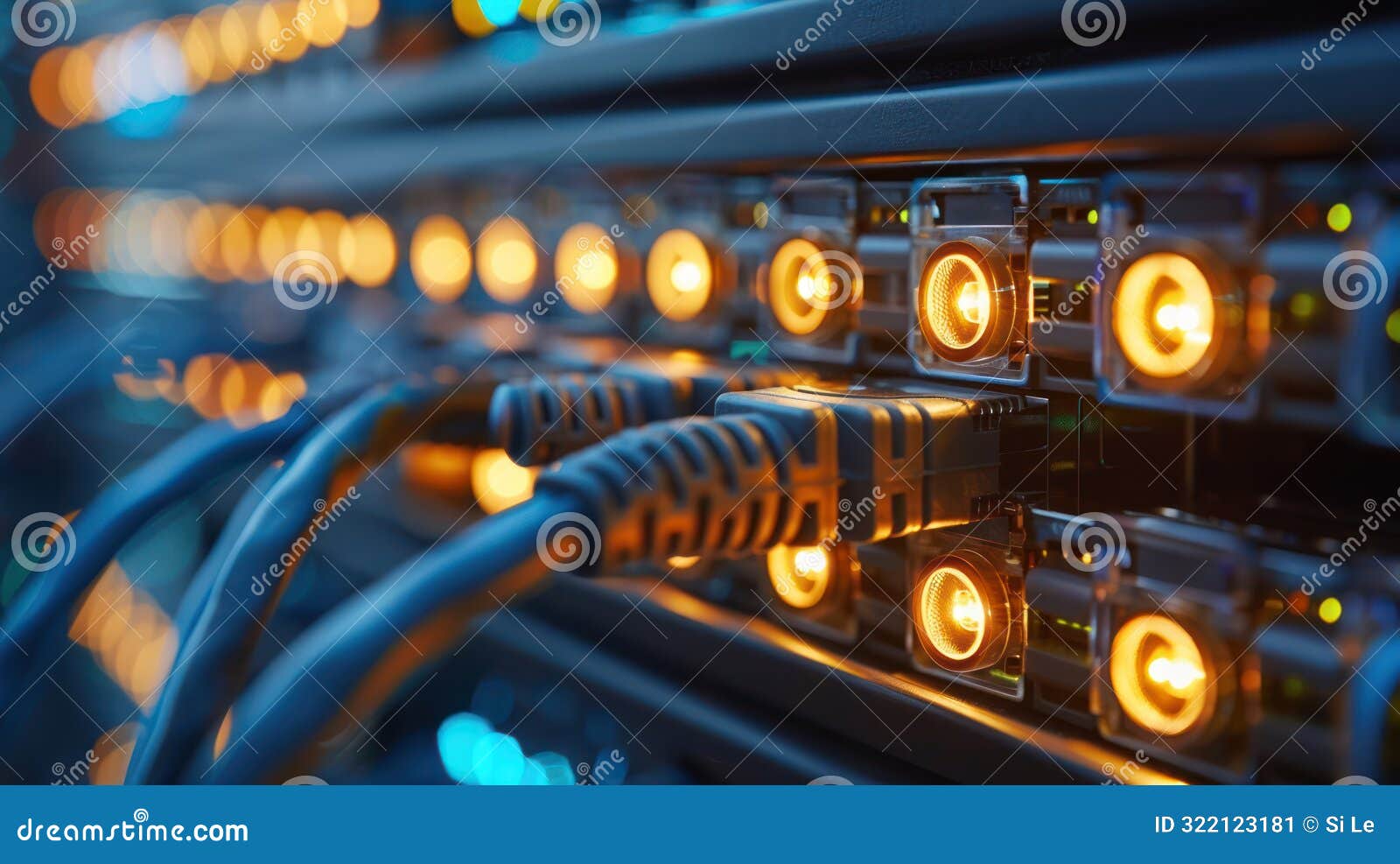 Efficient Data Center and Network Devices in High Performance Operation Stock Illustration ...