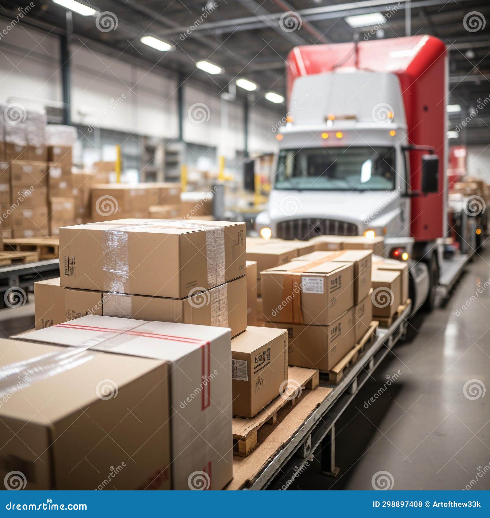 Efficient Delivery: Unloading Packages in a Modern Warehouse Stock ...