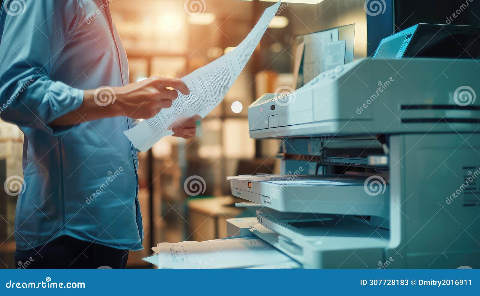 Efficient Document Management with the Assistance of the Printer. Stock ...
