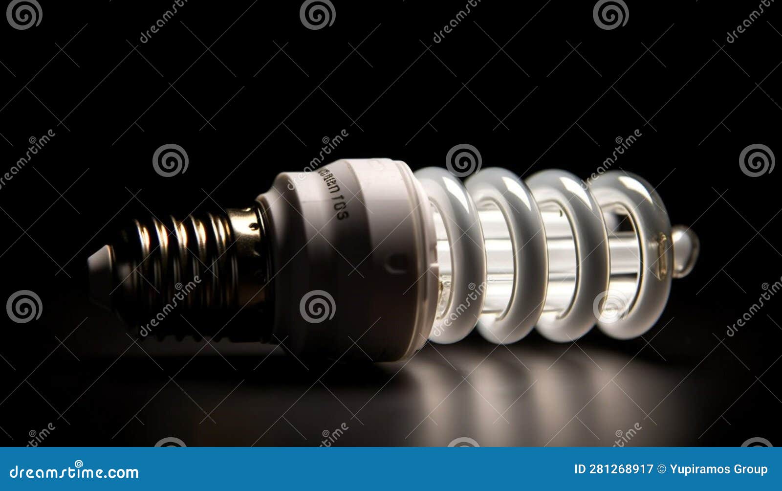 Efficient Electric Lamp Glowing Bright on Black Background, Innovative ...