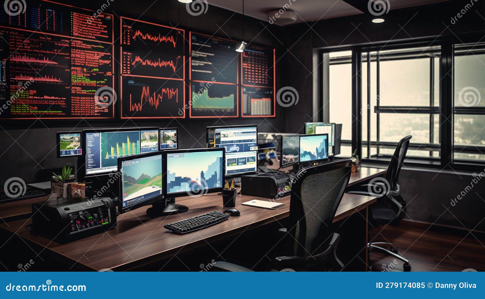 Efficient Elegance: a Clean and Organized Office Stock Illustration ...