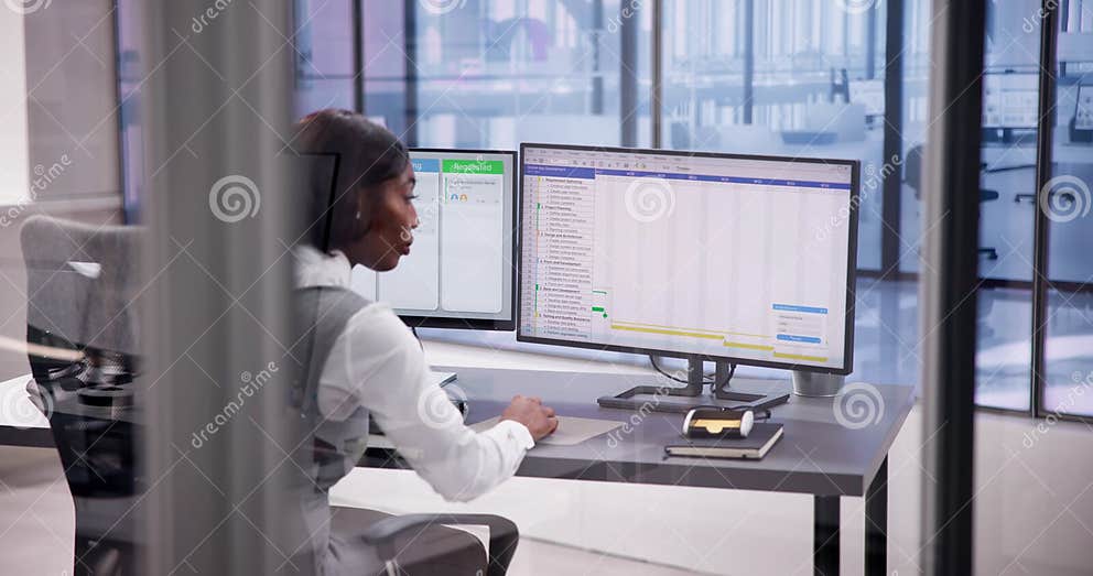 Efficient Event Management: Gantt Chart Schedule Banner Stock Photo ...