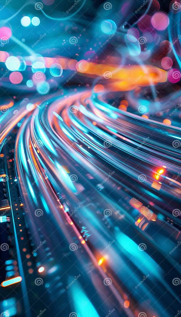 Efficient Fiber Optic Data Transfer Tech in Realistic Network Infrastructure Photo Stock ...