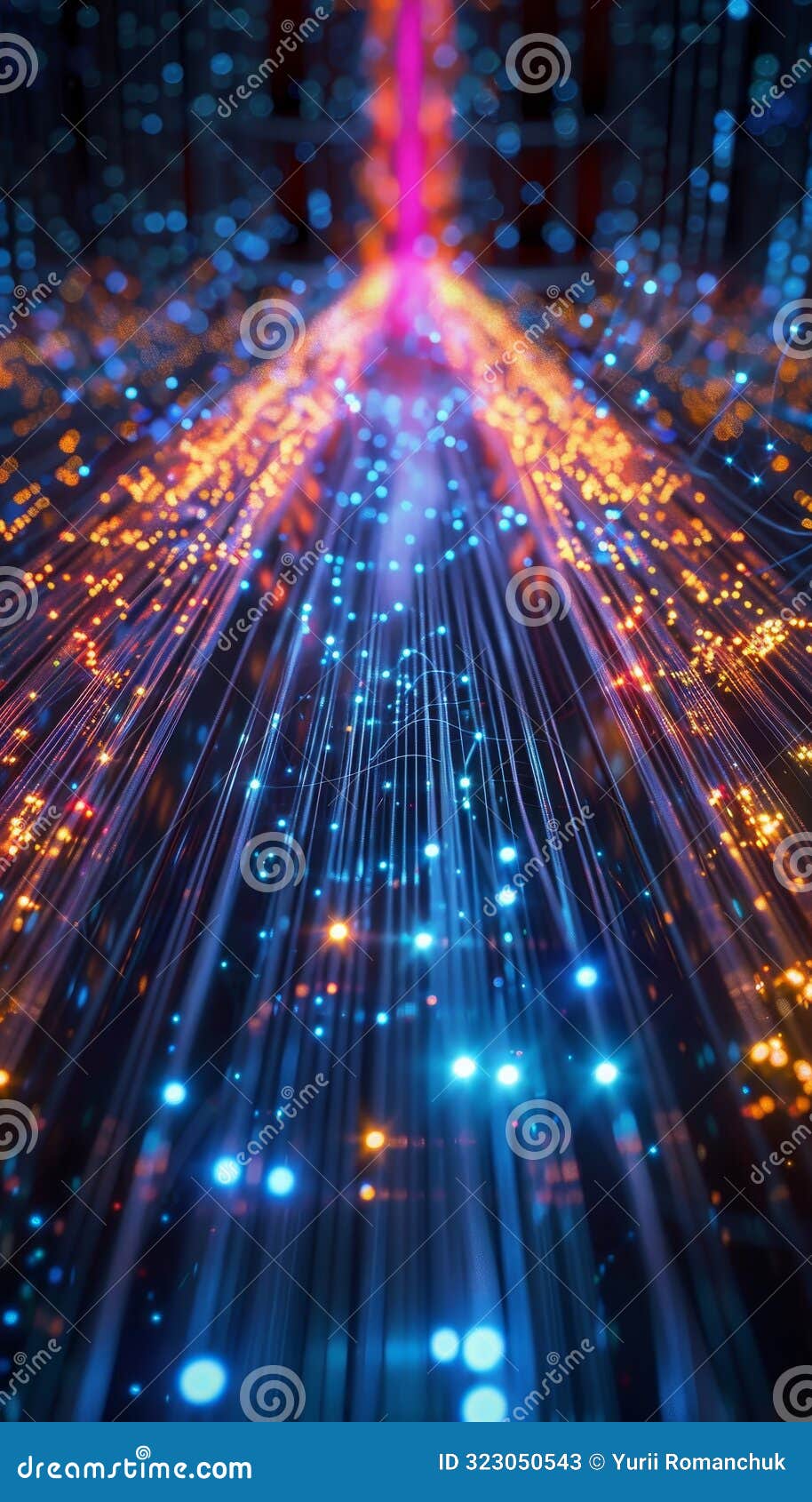 Efficient Fiber Optic Data Transfer Technology in Realistic Tech Photo ...