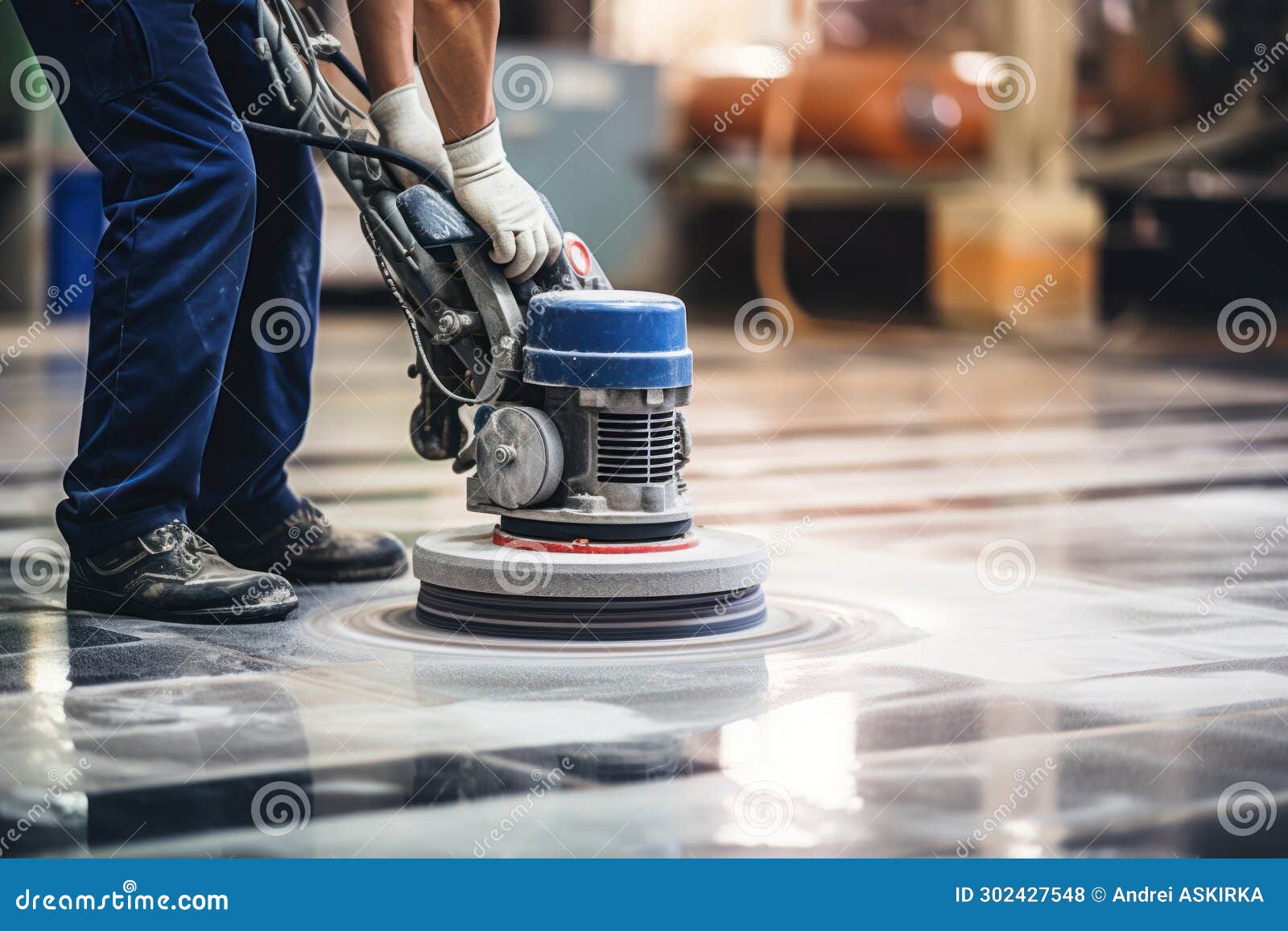 Efficient Floor Cleaning in Industrial Setting Stock Illustration ...
