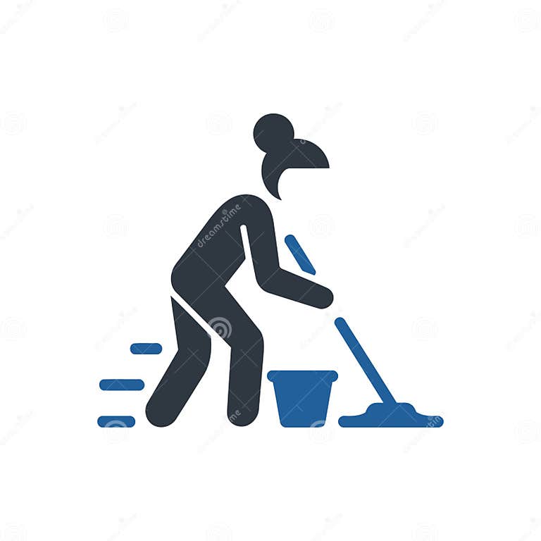 Efficient Floor Mopping Icon Stock Vector - Illustration of hygiene ...