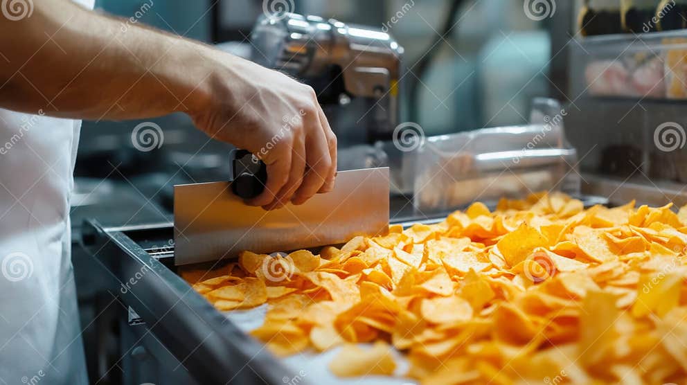 Efficient Food Production Line with Ai Technology for Processing Chips ...