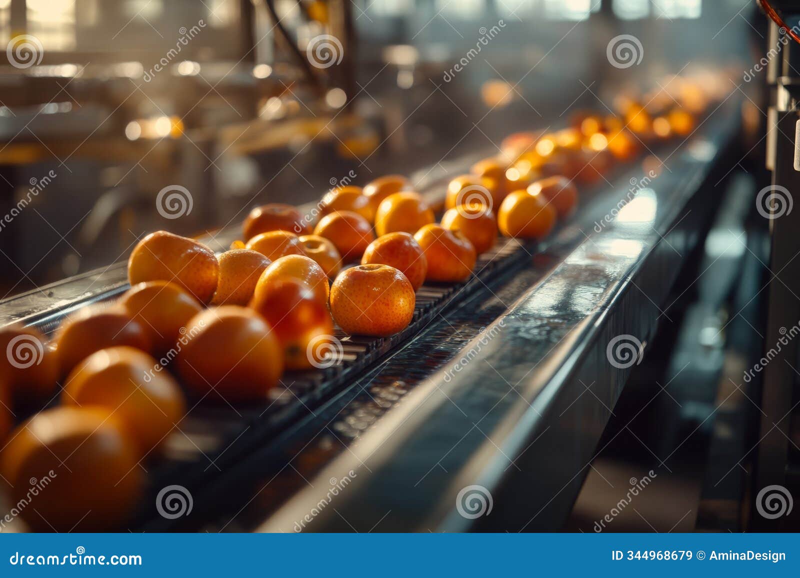 Efficient Fruit Processing and Precise Sorting on Conveyor Belt in Agricultural Facility Stock ...