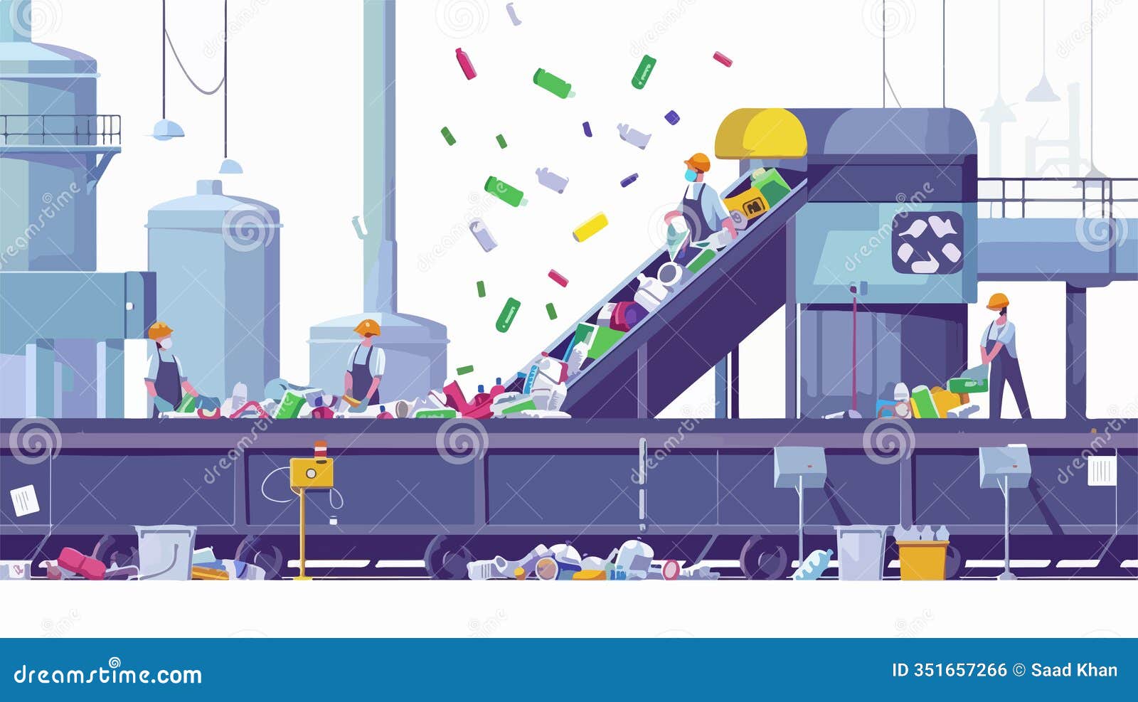 Efficient Garbage Recycling Process: Conveyor Belt in Action Stock ... Efficient Garbage Recycling Process: Conveyor Belt in Action Stock ...